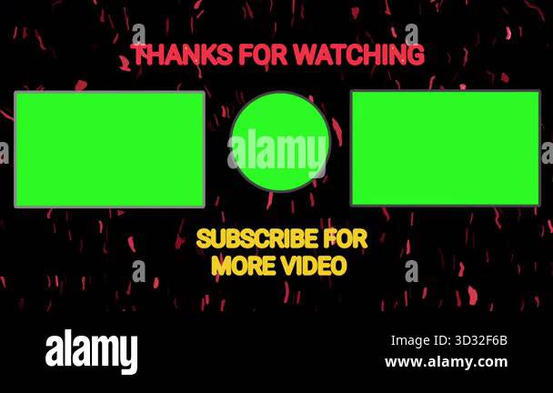 Animated social media end screen with 'Thanks For Watching' text. Green ...