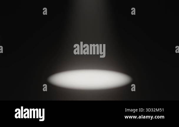A single, powerful spotlight illuminates an empty stage, cutting ...