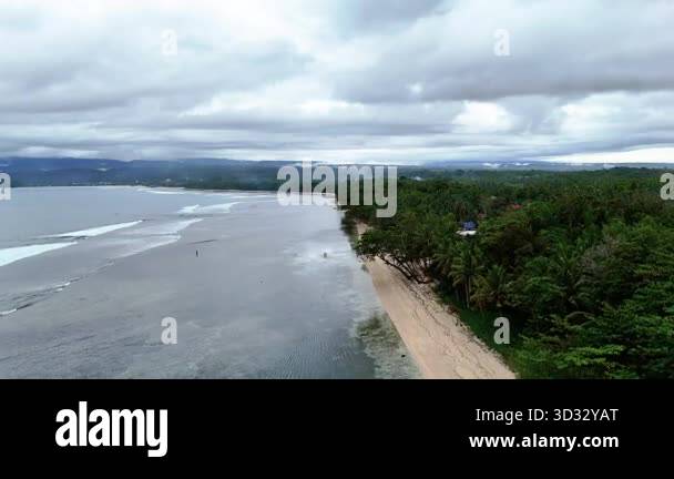 Krui, Indonesia - April 15, 2025: Aerial view drone shot of afternoon ...