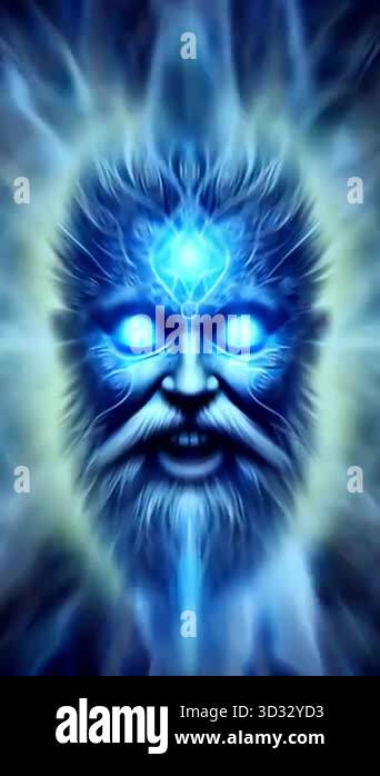 Radiant Lord Thor floating in a glowing golden vortex with sacred ...