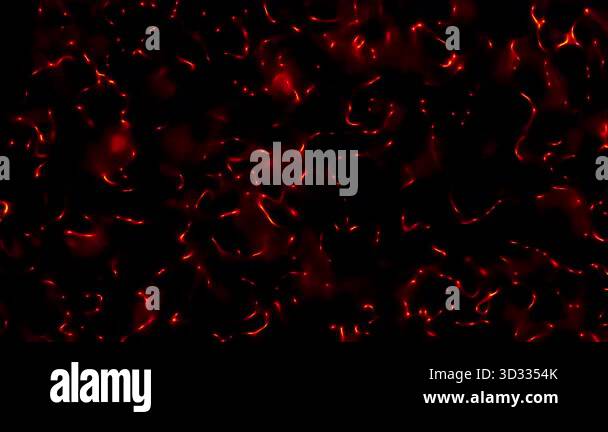 Abstract fire background with red and black smoke and embers effect ...