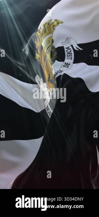 Lisbon Flag, Portugal. 4K Vertical. Loop Stock Video Footage - Alamy