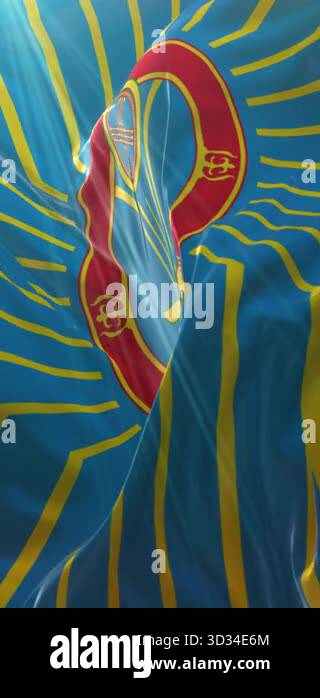 Nur-Sultan Flag, Kazakhstan. Loop. 4K Vertical Stock Video Footage - Alamy