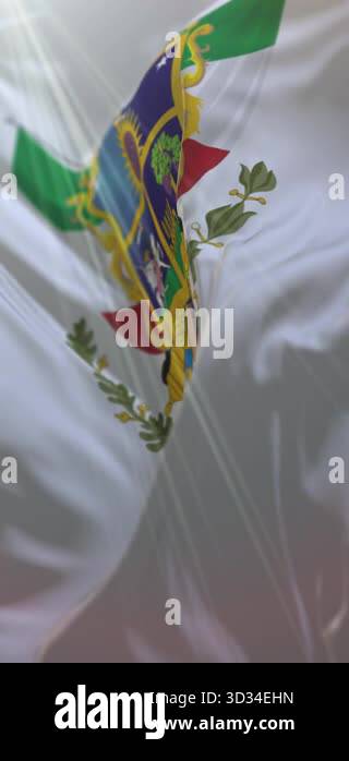 Flag of Queretaro, Mexico. Loop. 4K Vertical Stock Video Footage - Alamy
