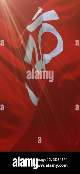 Hinduism flag with the Om symbol. Loop. 4K Vertical Stock Video Footage ...