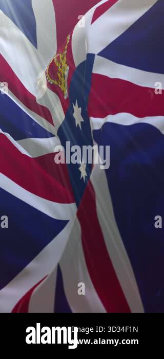 Flag of Victoria, British Columbia, Canada. Loop. 4K Vertical Stock ...