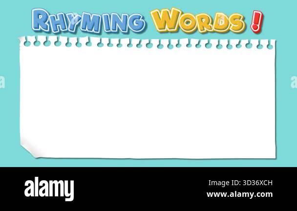Colorful animation teaching rhyming words with playful animal ...