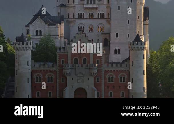 Neuschwanstein castle, a 19th-century romanesque revival palace, sits ...
