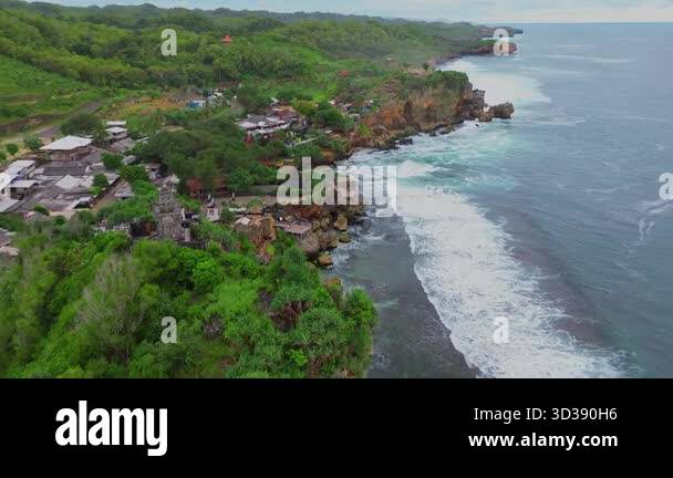 Ngobaran Beach, Gunungkidul, Yogyakarta, a beach that has a typical ...