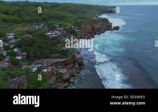 Ngobaran Beach, Gunungkidul, Yogyakarta, a beach that has a typical ...