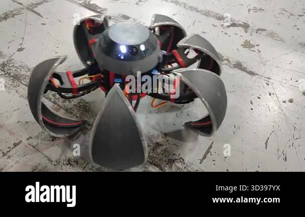 Moving small robot on remote control. Radio controlled robot. Small ...