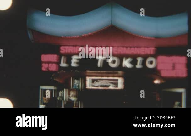 The entrance of the Le Tokio cabaret nightclub in Pigalle, Paris ...