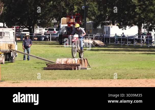 Rider navigating obstacles on a dirt bike Stock Video Footage - Alamy