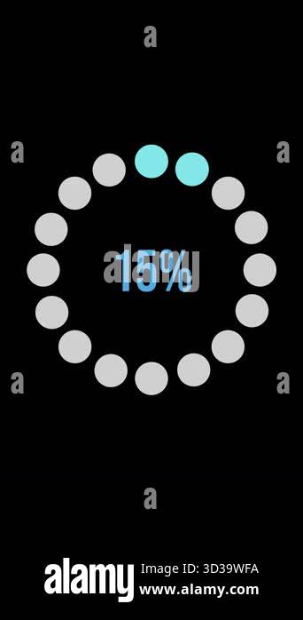 Circular progress bar animation with increasing percentages ...