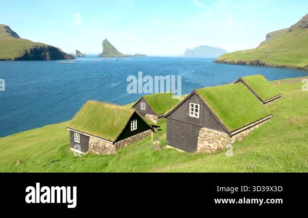Nestled in the stunning Faroe Islands, Bour village features ...