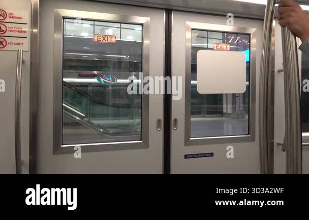 Washington DC, USA The AeroTrain between departure terminals at Dulles ...