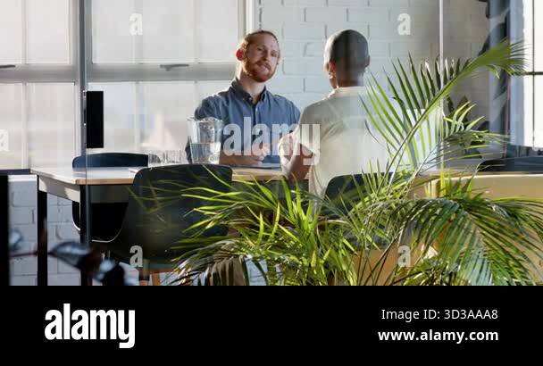 Business meeting in modern office, diverse colleagues discussing ...