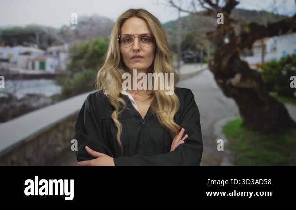 Blonde woman judge standing outdoors Stock Videos & Footage - HD and 4K ...