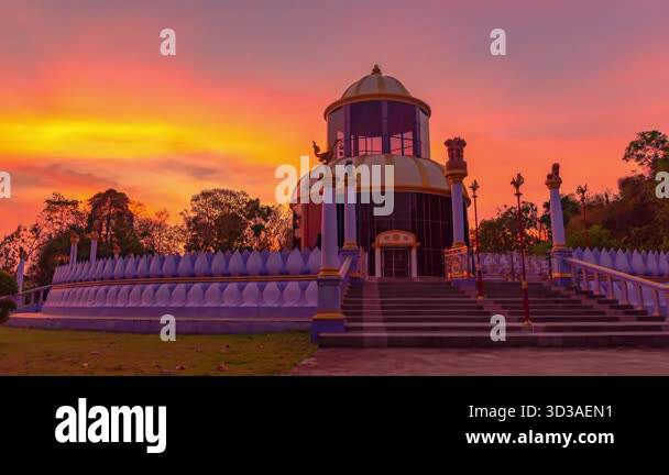 Beautiful temple during sunset sky Stock Video Footage - Alamy