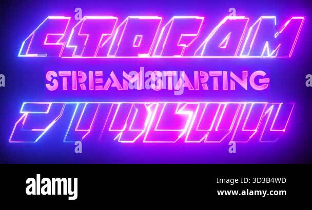 Stylish STREAM STARTING background, for streamers in NEON 4K. Marketing ...
