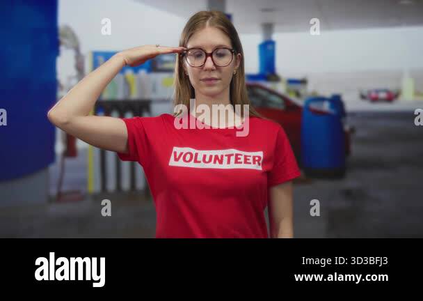 Blonde volunteer woman salutes hand Stock Videos & Footage - HD and 4K ...