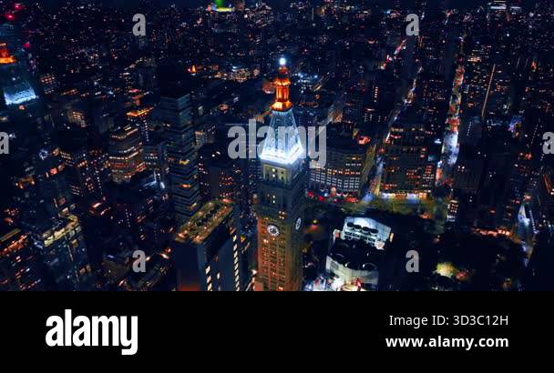 Top of Metropolitan Life Insurance Company Tower highlighted with soft ...