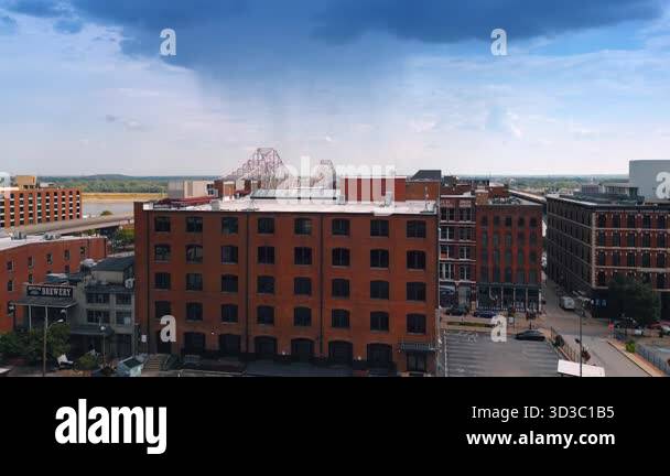 Saint Louis USA, 14 August 2025: Rising above the multi-storied red ...