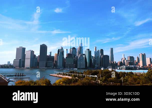 New York, USA, 9 August 2025: Panoramic view of Lower Manhattan skyline ...