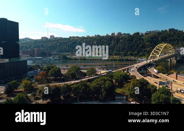 Pittsburgh, USA, 2 August 2025: Beautiful green waterfront of the ...