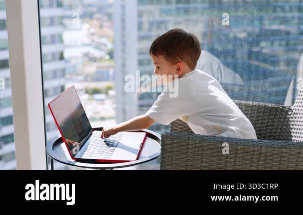 Child boy using modern laptop Stock Videos & Footage - HD and 4K Video ...