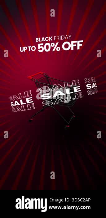Dynamic 3D animation highlighting a modern Black Friday discount theme ...