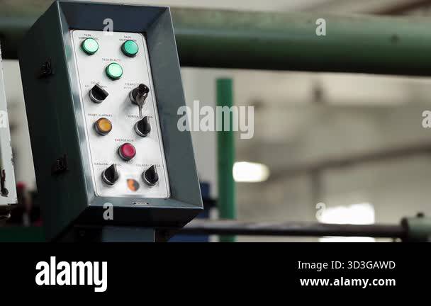 Industrial Machine Control Board with Colorful Indicators - Close Up ...