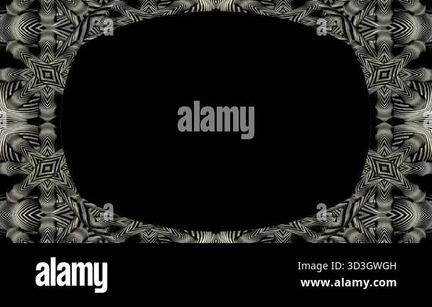 Blank black ornated frame with looped animated streched borders Stock ...
