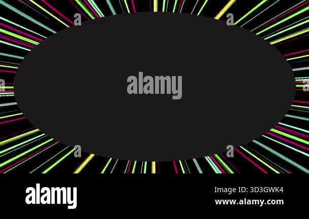 Black frame with radial multicolored lines borders 2d seamless looped ...
