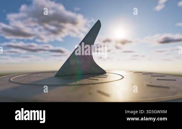 Sundial full day timelapse animation from morning to night, 3d render ...