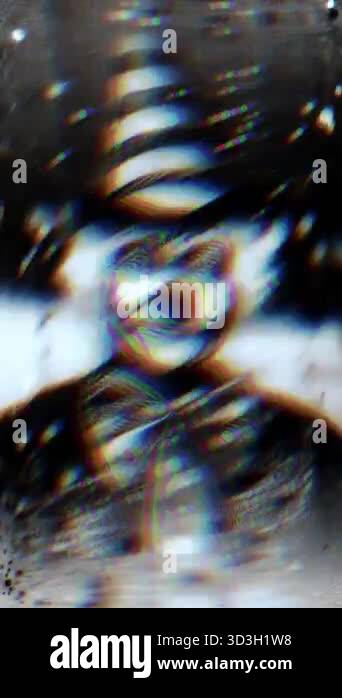 Glitch Art Portrait Of A Neon Blue Clown Mask With Distorted Facial ...