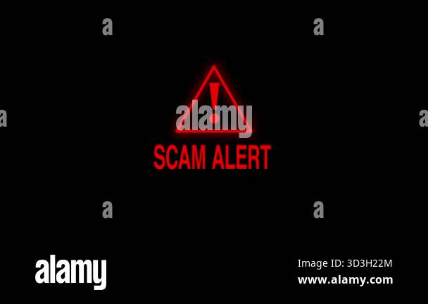 Scam alert symbol, showing digital scam fraud alert and spam alert risk ...