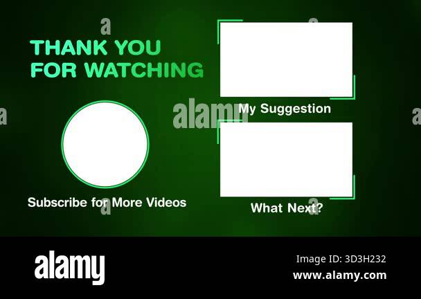 Social Media Template for Channel End Screen. Thanks for watching ...