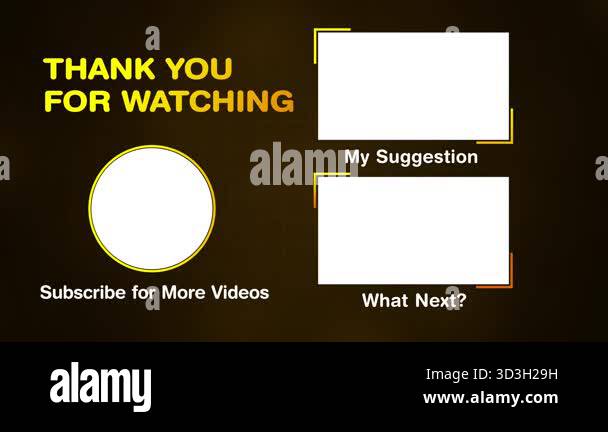 Social Media Template for Channel End Screen. Thanks for watching ...