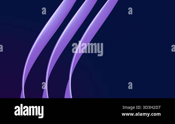 Dynamic Metallic Purple Waves Loop Futuristic Motion Graphics Smooth Flowing Ribbons on Dark ...