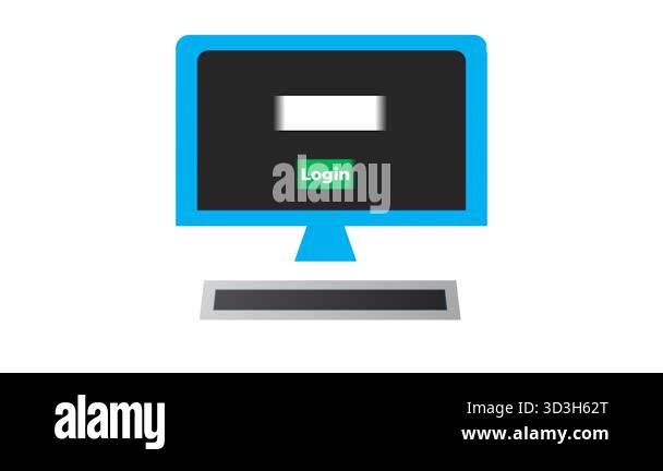 Secure Login Animation: Password Entry and Successful Access on ...