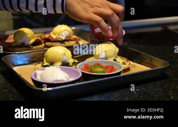 Healthy breakfast Toast with arugula, salmon, poached egg, avocado and ...