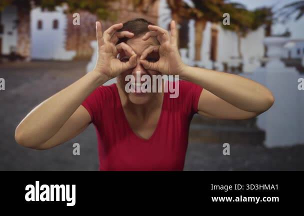 Woman makes binocular hand gesture Stock Videos & Footage - HD and 4K ...