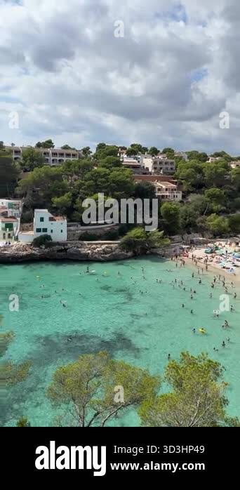 Cala Santanyi bay on Mallorca island in Spain panoramic top view in ...