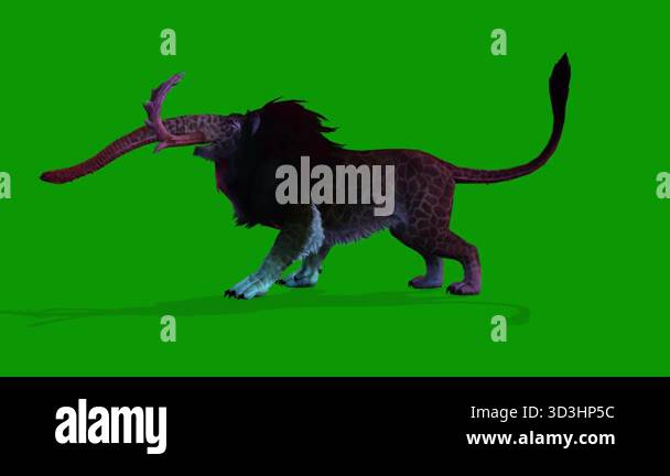 3D Baku Monster Angry Scene Left Side-Green Screen Chroma Key Video ...