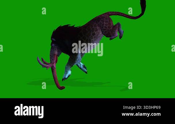 3D Baku Monster Jump From Left Side-Green Screen Chroma Key Video Clip ...