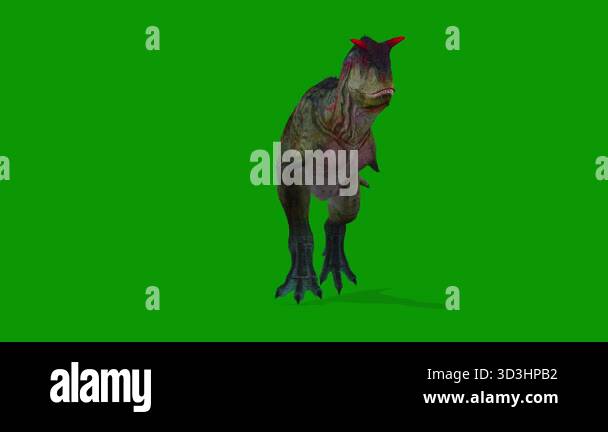 3D Carnotaurus Dinosaur Animation Run Fast Front Side Stock Video ...