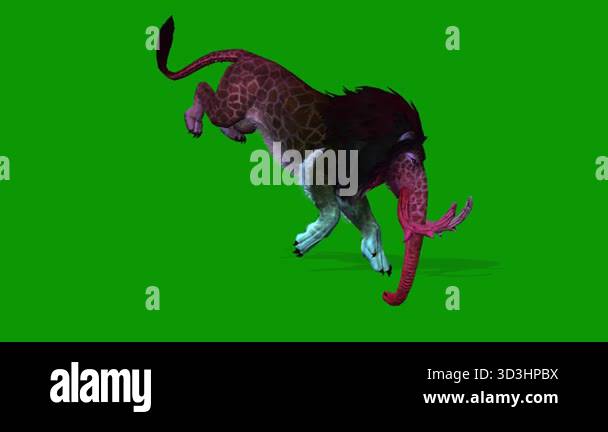 3D Baku Monster Jump From Right Side-Green Screen Chroma Key Video Clip ...