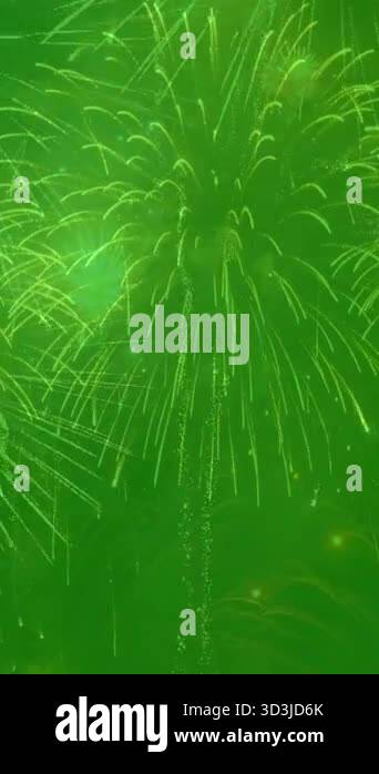 Dynamic Vertical Video of Exploding Fireworks for Green Screen ...