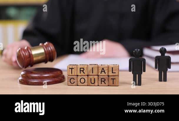 Witness the key elements of a trial court setting as a gavel strikes ...